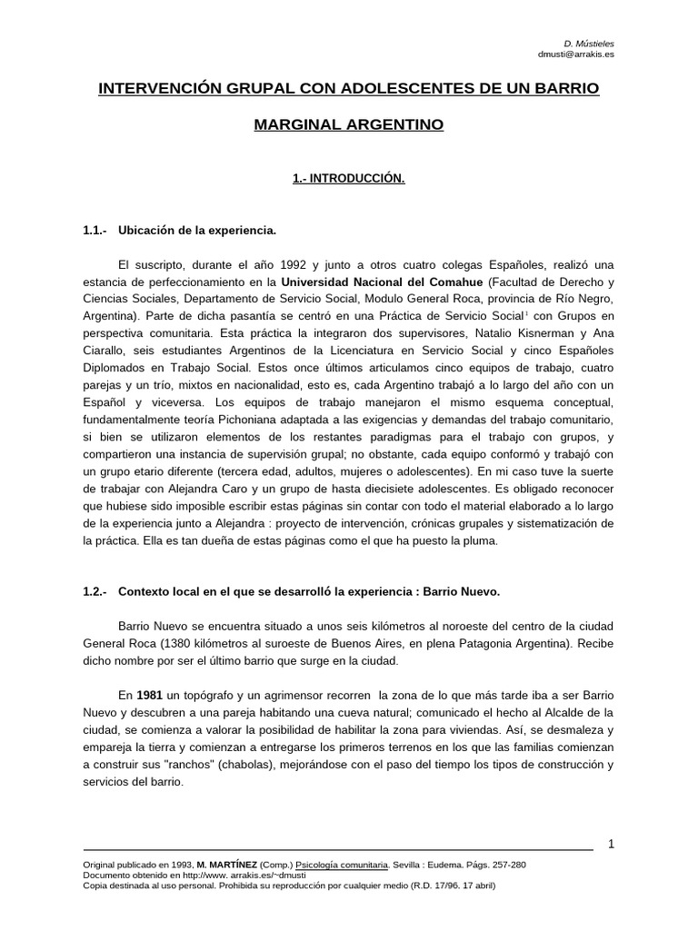 Intervencion Grupal Con Adolescentes | PDF | Trabajo Social | Sevilla