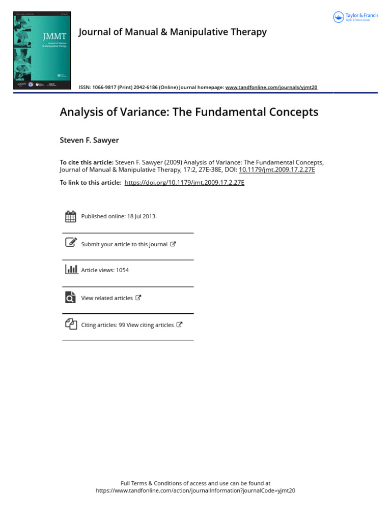 Analysis of Variance The Fundamental Concepts | PDF | Analysis Of Variance | Statistics