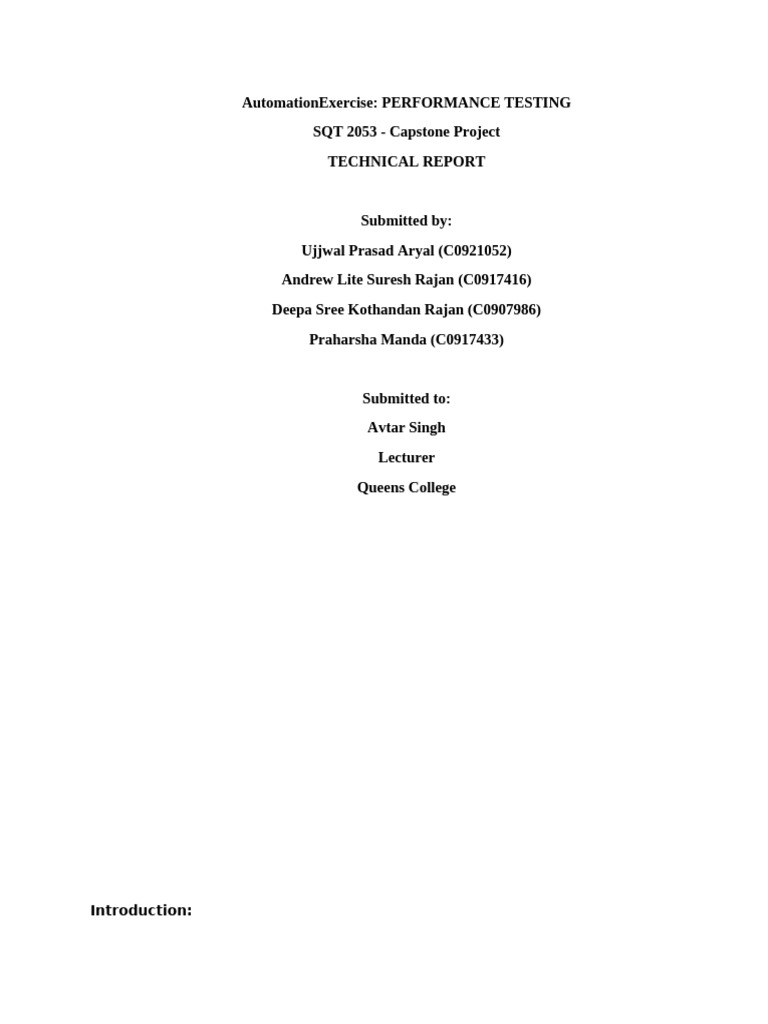 AutomationExercise Performance Testing Report | PDF | Computer Science ...