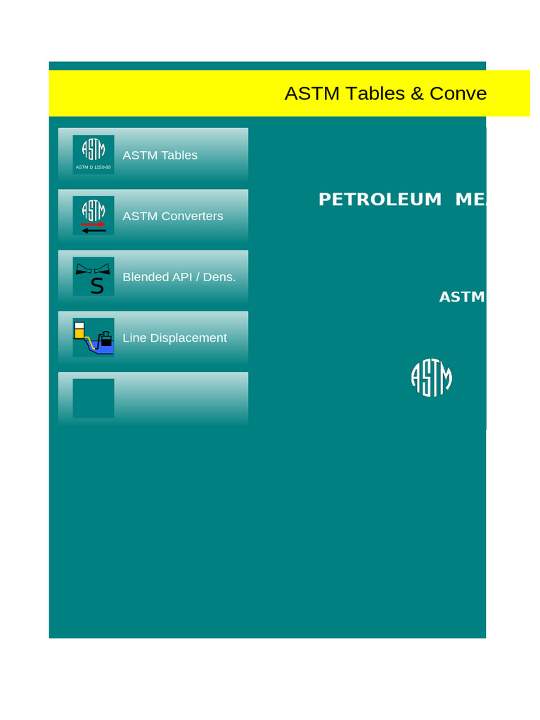 ASTM Tables Converters | PDF | Barrel (Unit) | Gallon