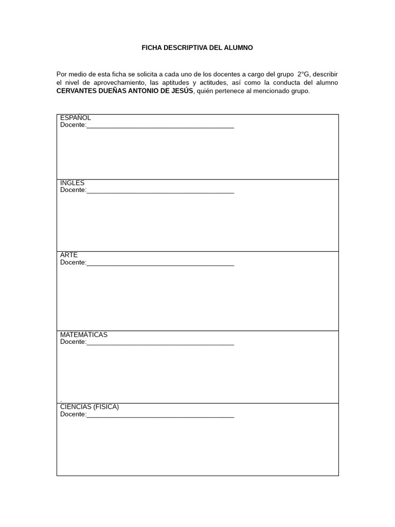 Ficha DESCRIPTIVA | PDF