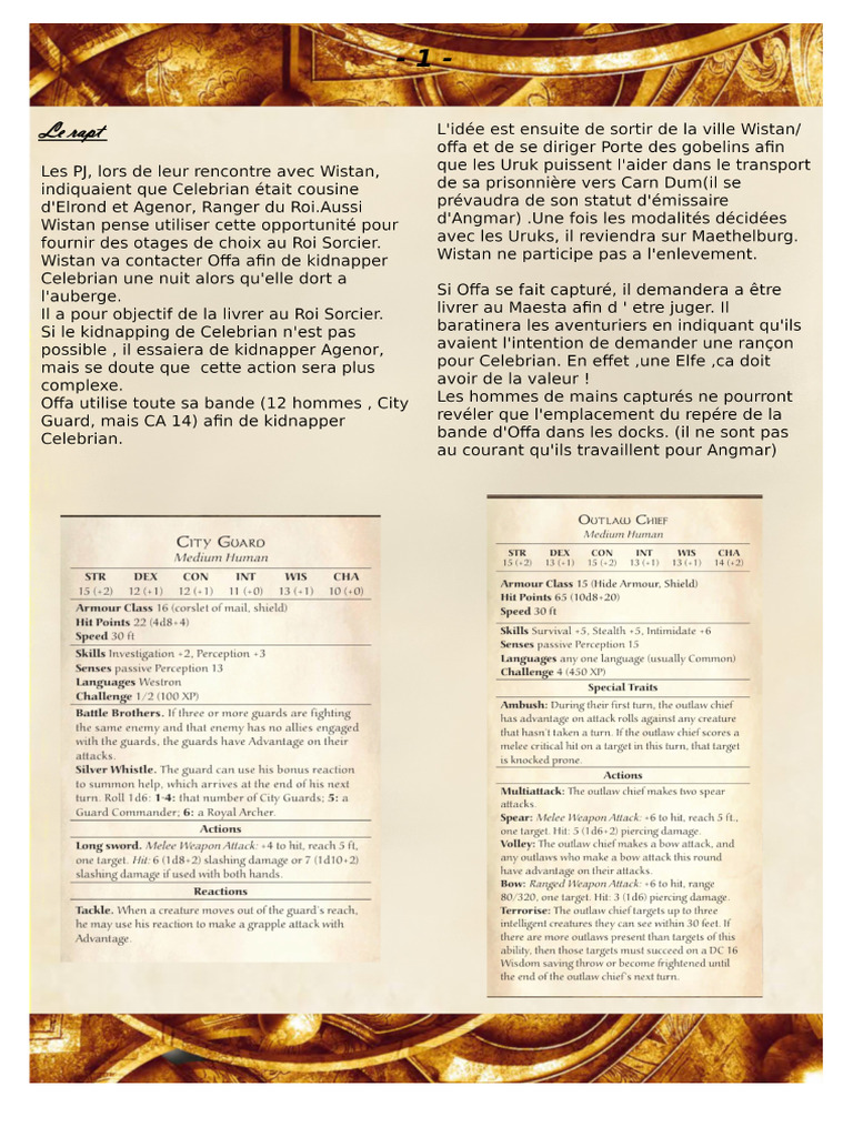 Scénario 4 - Imbroglio A Maethelburg | PDF