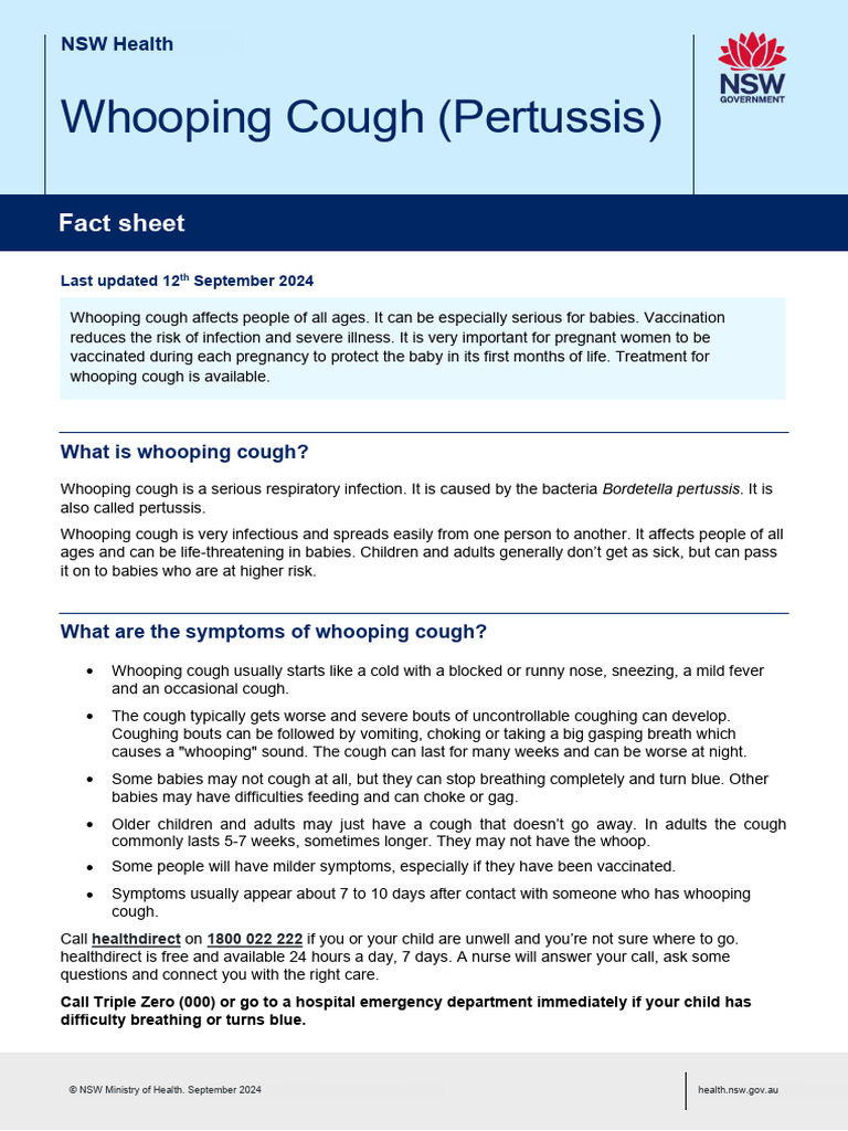 Whooping Cough Pertussis | PDF | Cough | Human Diseases And Disorders