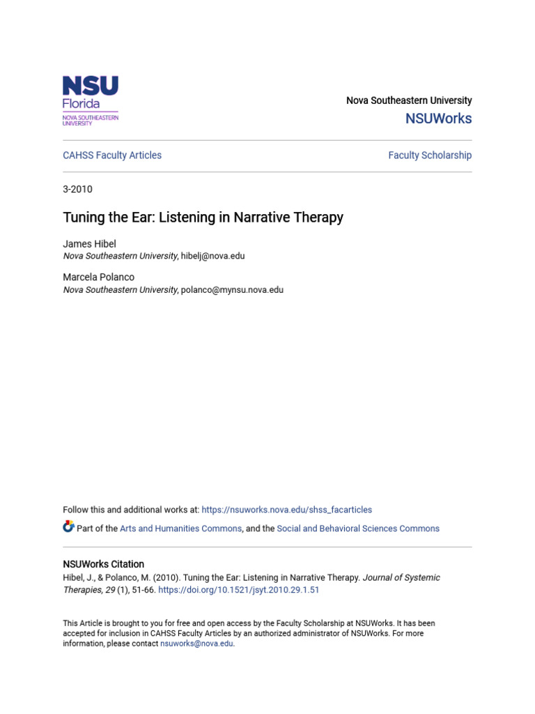 Listening Techniques in Narrative Therapy | PDF | Psychotherapy