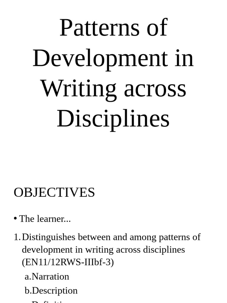 Patterns of Development Part I | PDF | Definition | Essays