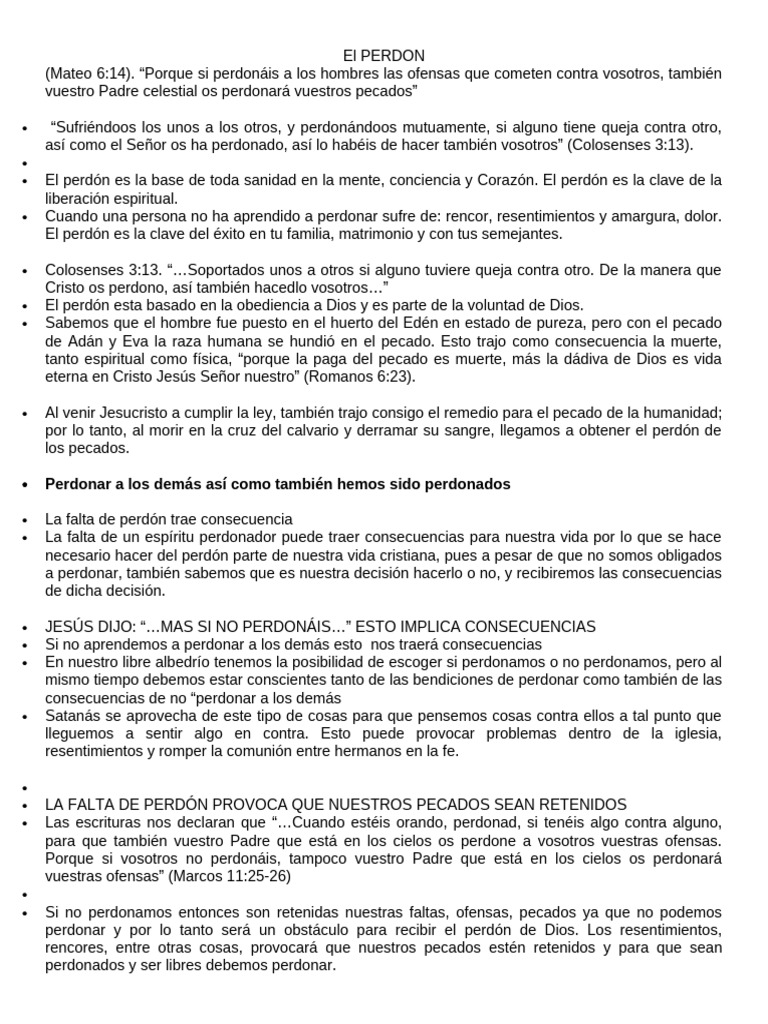El PERDON | PDF | Perdón | Pecado