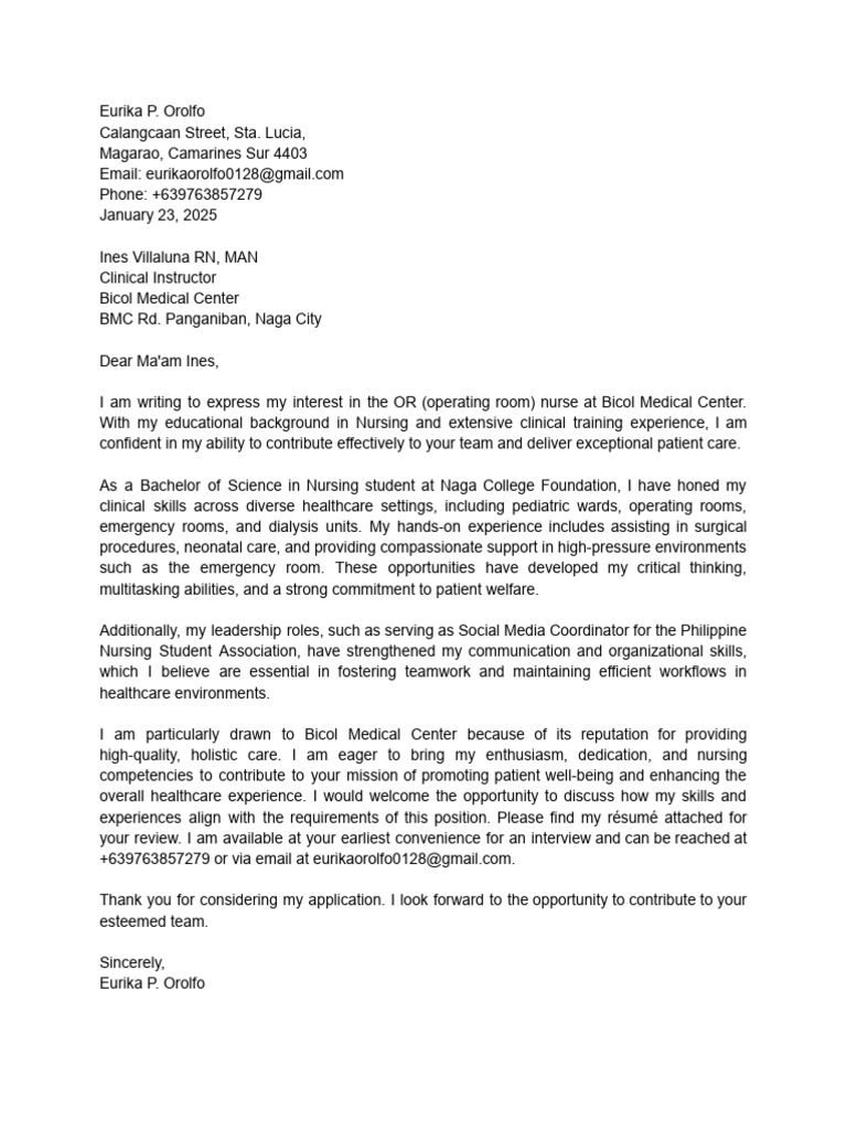 Orolfo - Cover Letter | PDF