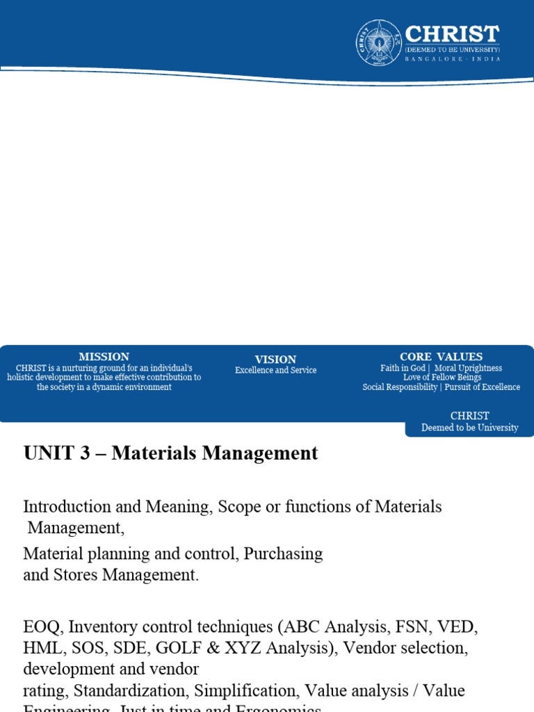 POM UNIT 3 | PDF | Lean Manufacturing | Inventory