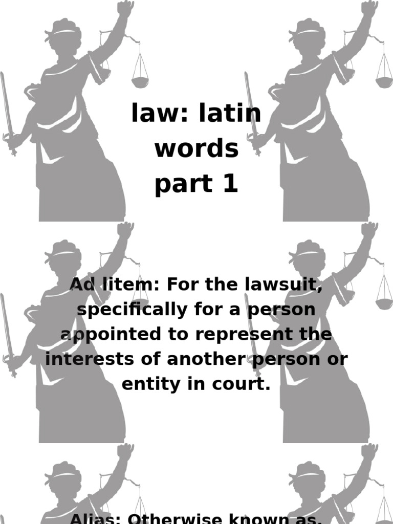 Law Latin Words Presentation Part 1 | PDF