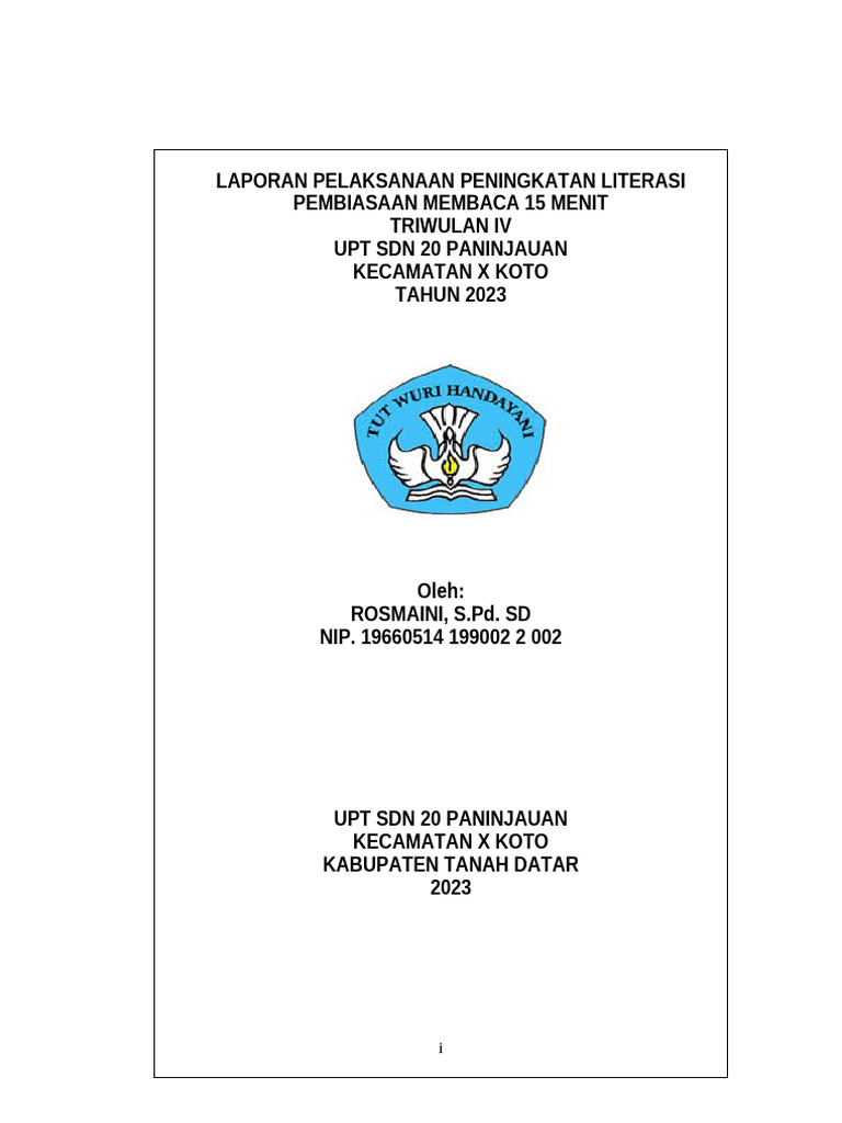 Laporan Pembiasaan Literasi 2023 | PDF