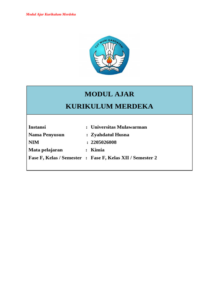 Format Modul Ajar (1) .Docx Terbaru | PDF