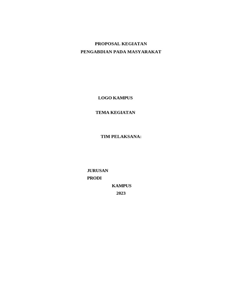 Contoh Proposal Pengabdian Masyarakat | PDF