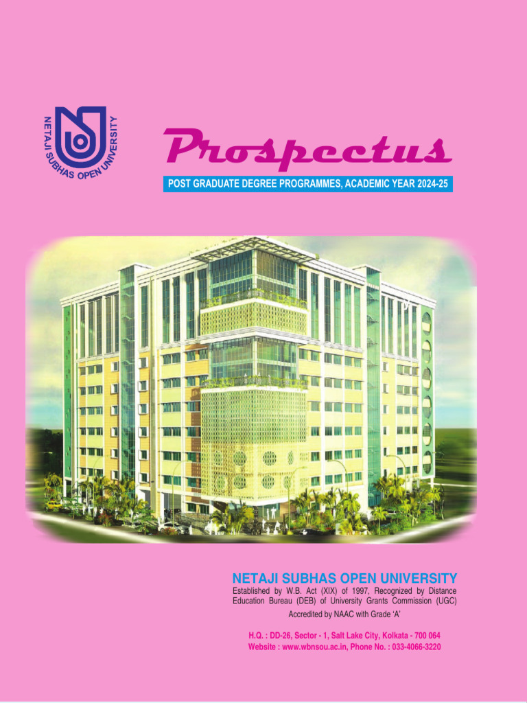 NSOU PG Prospectus AY 2024 25 | PDF | Mathematical Analysis | Equations