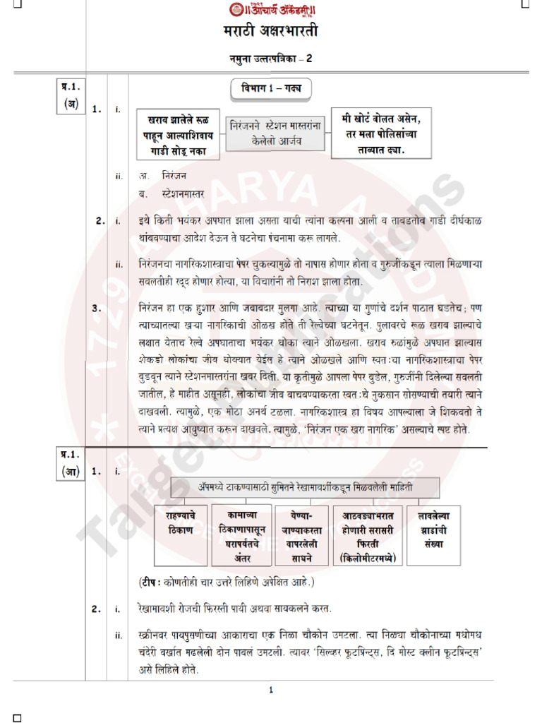 10th Mock-3 Marathi Solution | PDF
