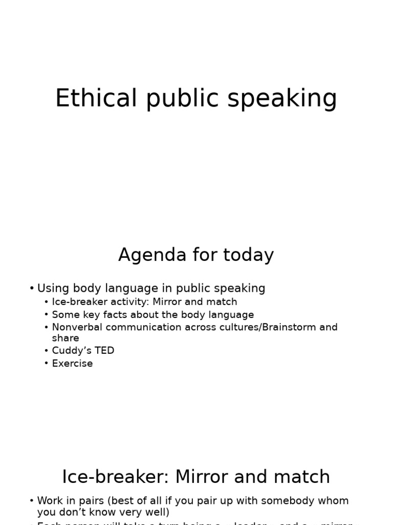 Mastering Ethical Body Language in Speaking | PDF | Nonverbal ...