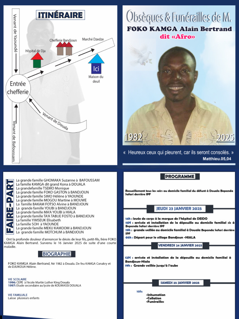 Programme Obseque Foko Kamga | PDF