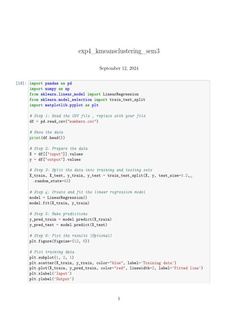 Exp4 Kmeansclustering Sem3 | PDF | Mean Squared Error | Estimation Theory