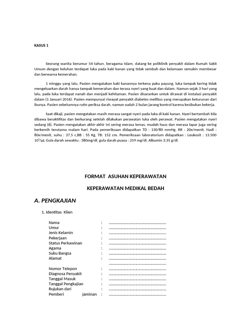 Format Pengkajian KMB - Praktik-1 | PDF