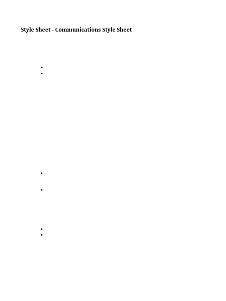 Style Sheet - Communications H22-1 | PDF | Written Communication ...