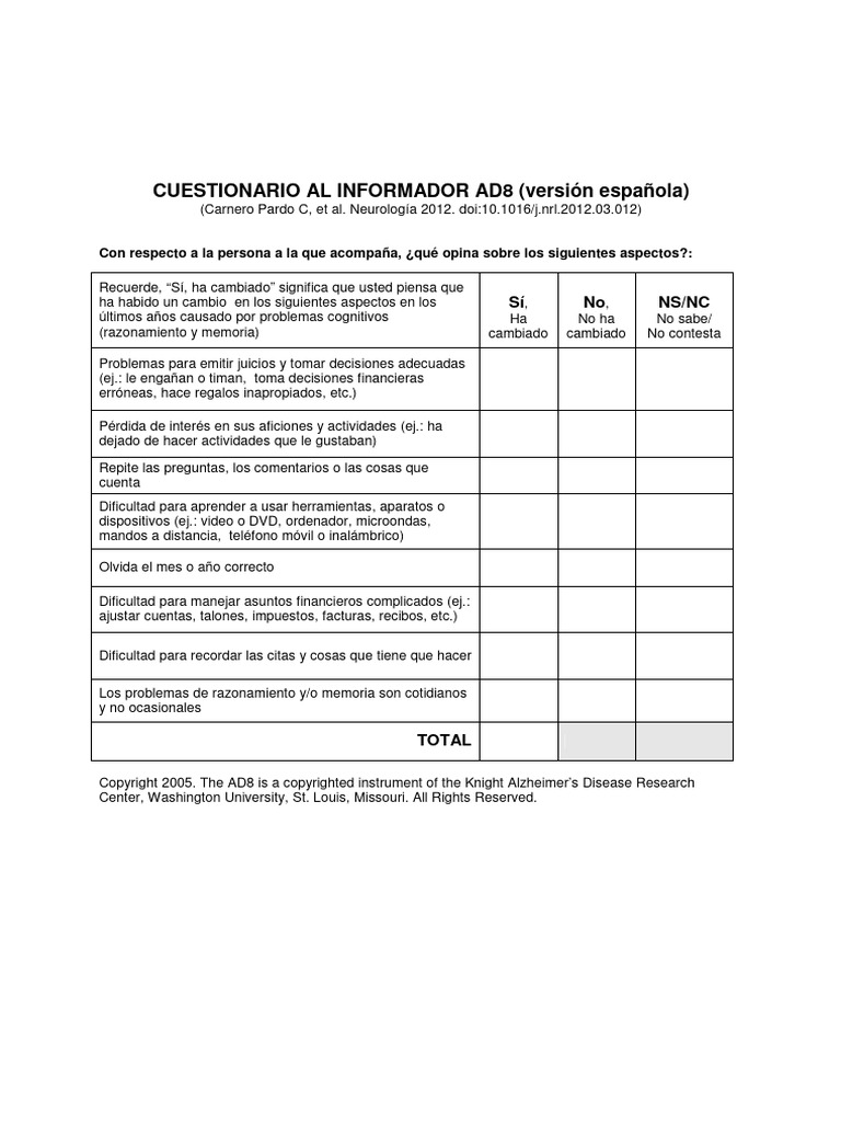 AD8 - Cuestionario - Al - Informador | PDF