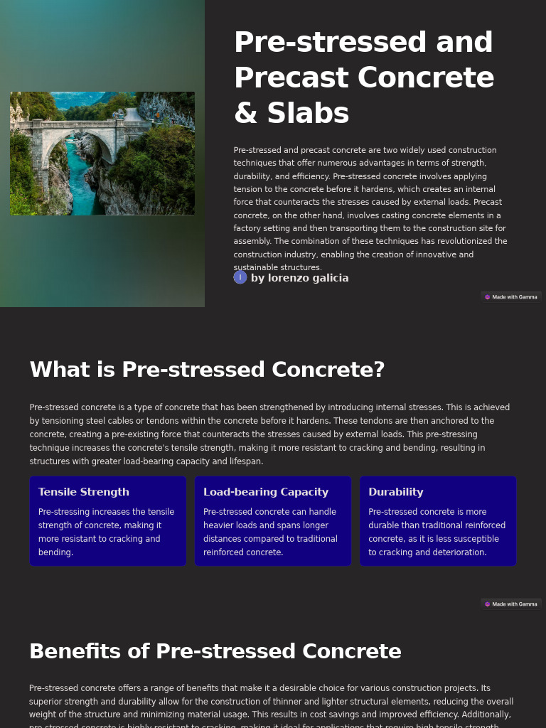 Pre Stressed and Precast Concrete and Slabs | PDF | Prestressed ...