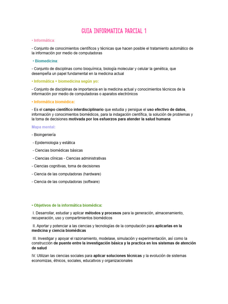 Informática Biomédica: Guía Completa | PDF | Informática de salud ...