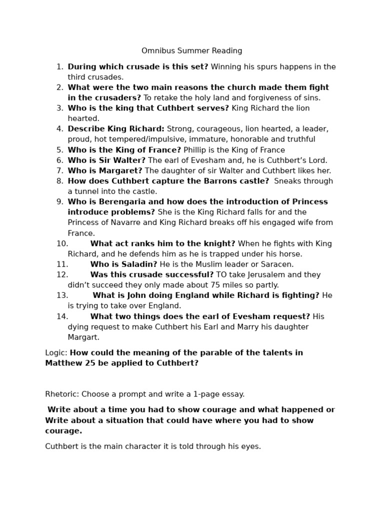 Omnibus Summer Reading | PDF