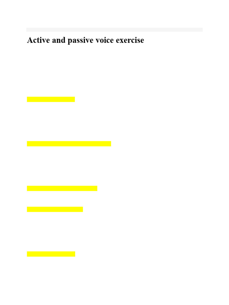 Passive and Active Exercise. | PDF