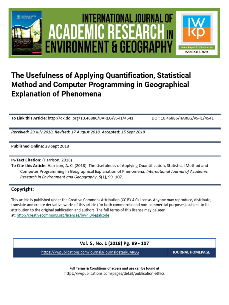 The Usefulness Of Applying Quantification Statistical Method And Computer Programming In