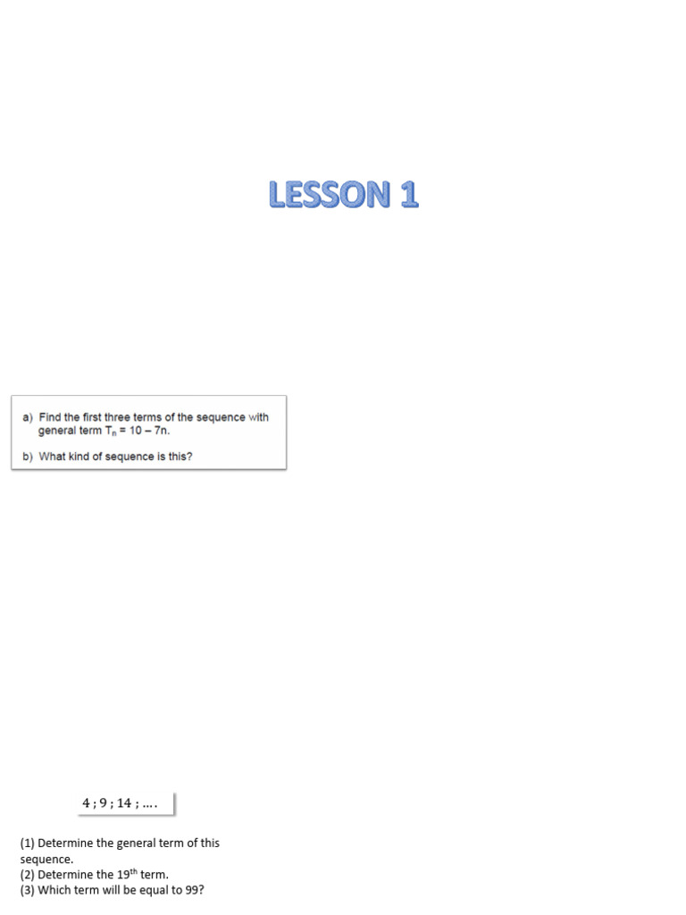 1 - Mat - Que - Sequences & Series | PDF | Elementary Mathematics | Mathematical Concepts