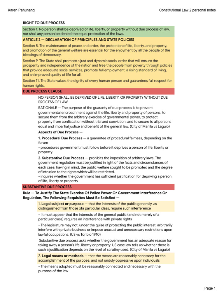 Constitutional Law 2 Kai Pahunang | PDF | Equal Protection Clause ...