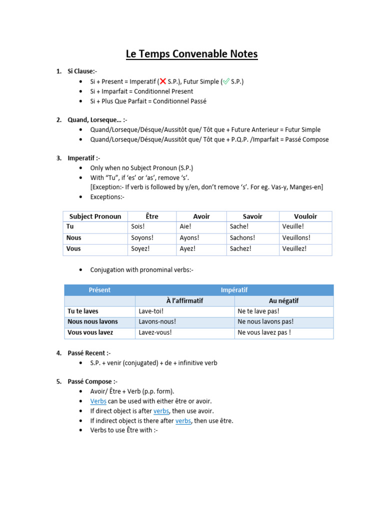 Le Temps Convenable Notes | PDF | Mécanique du langage | Linguistique