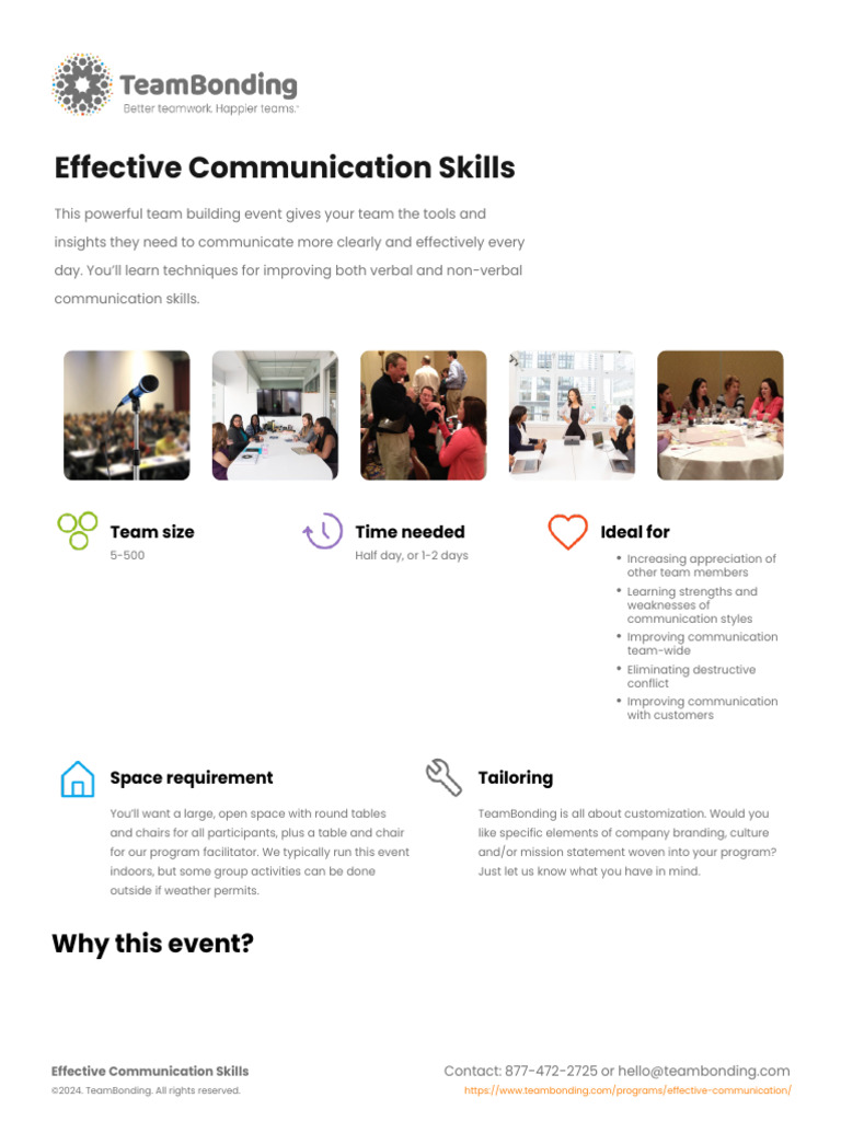 Effective Communication Teambonding Pdf Communication Learning