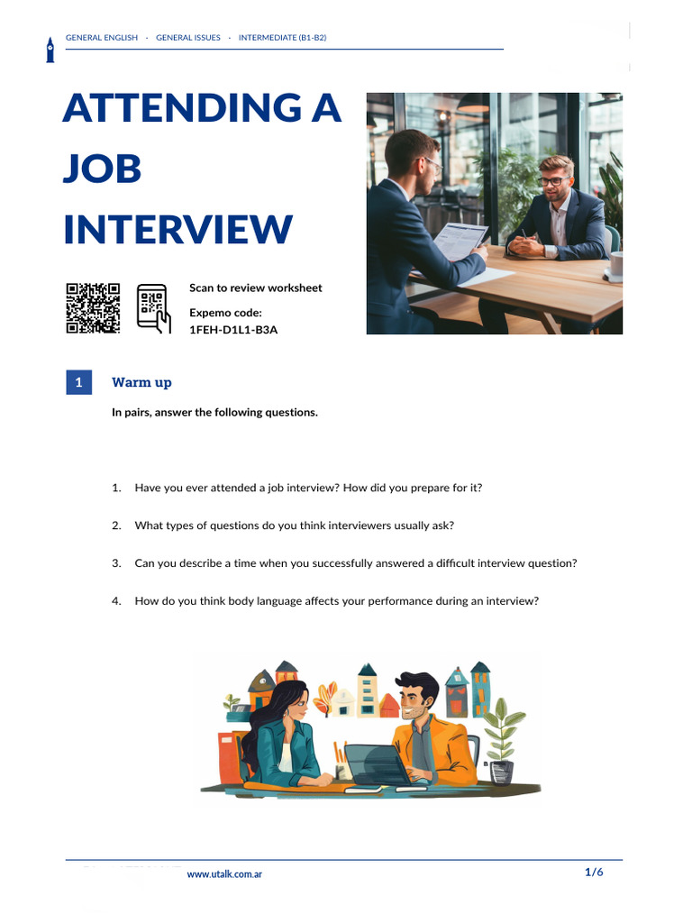 attending-a-job-interview-british-english-student-B1-B2 | PDF | Job Interview | Psychology