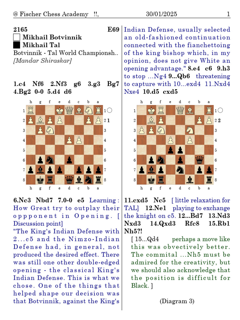 Tal-Botvinnik 1960 Game Analysis | PDF | Chess Openings | Chess Theory