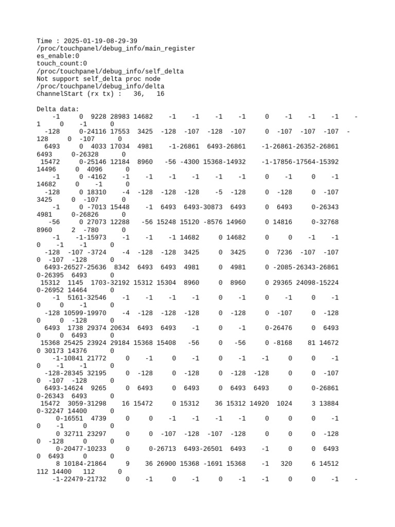 Touchpanel Debug Info Log | PDF