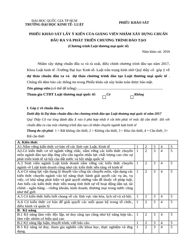 Survey Form 2016 | PDF