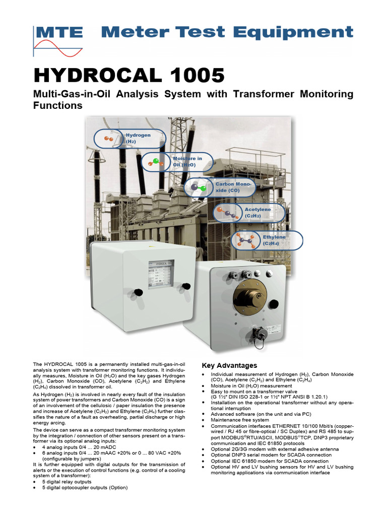 HYDROCAL 1005 English - R04 (11.2019) | PDF | Transformer | Ethylene