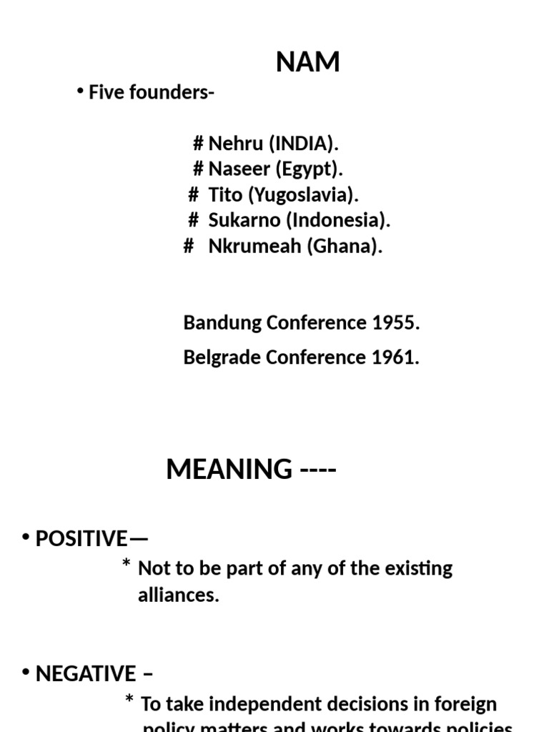 Non-Aligned Movement: Principles & Impact | PDF | Non Aligned Movement ...