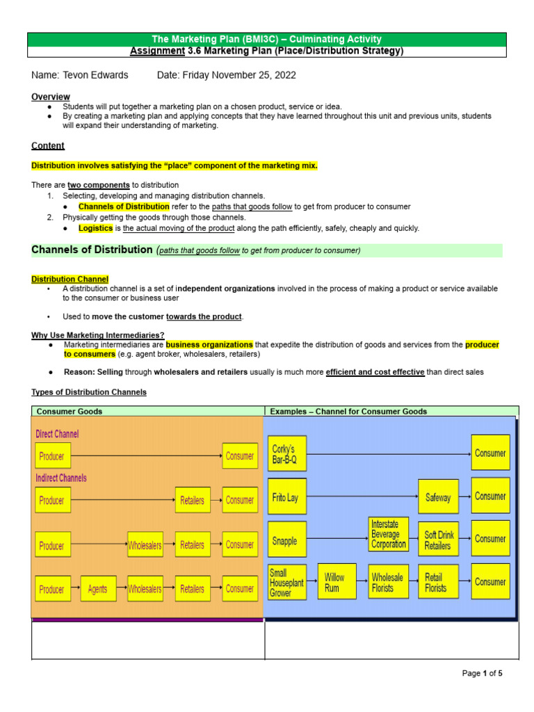 BMI 3.6 MP - Place (Distribution Strategy) November 2022 | PDF | Retail ...