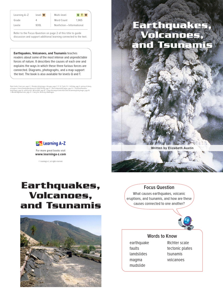 Earthquakes, Volcaneos and Tsunamis Raz | PDF | Volcano | Tsunami