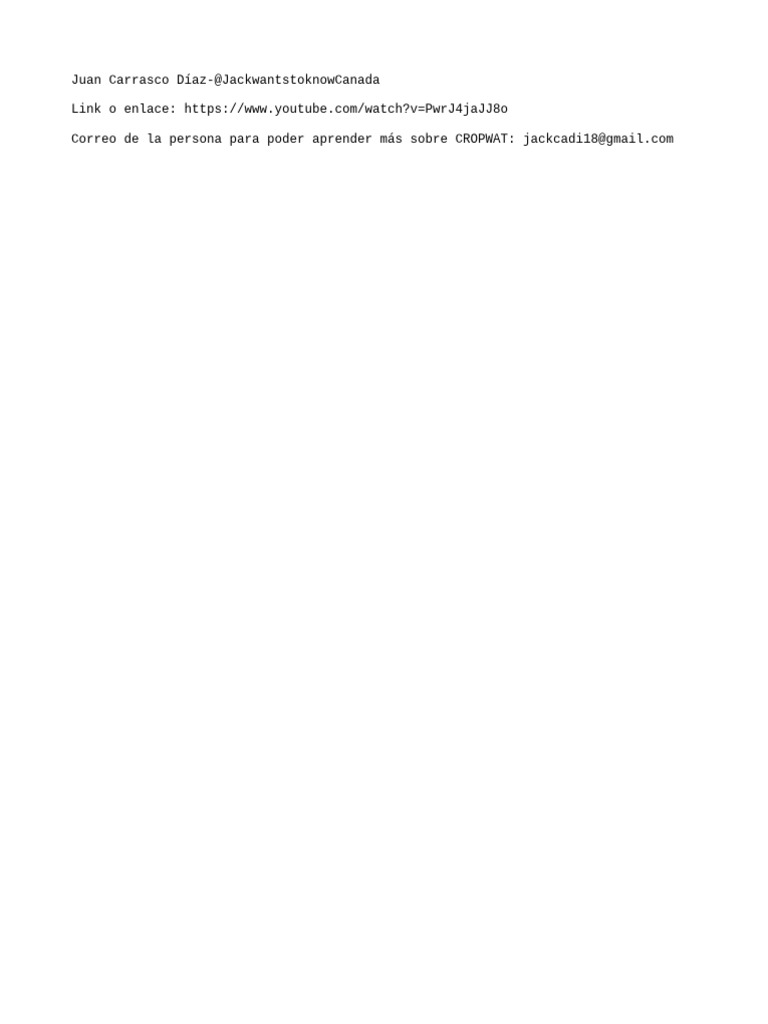 Video-Tutorial Completo de CROPWAT | PDF