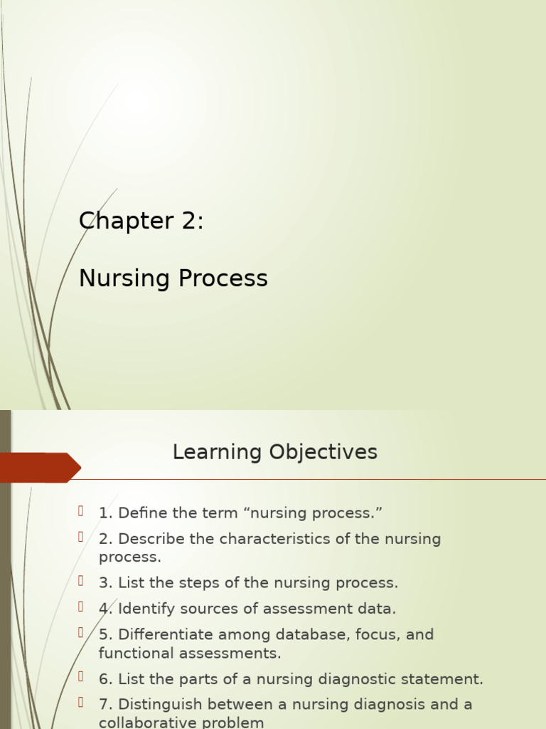 CH 2 Nursing Process, Student | PDF | Medical Diagnosis | Nursing