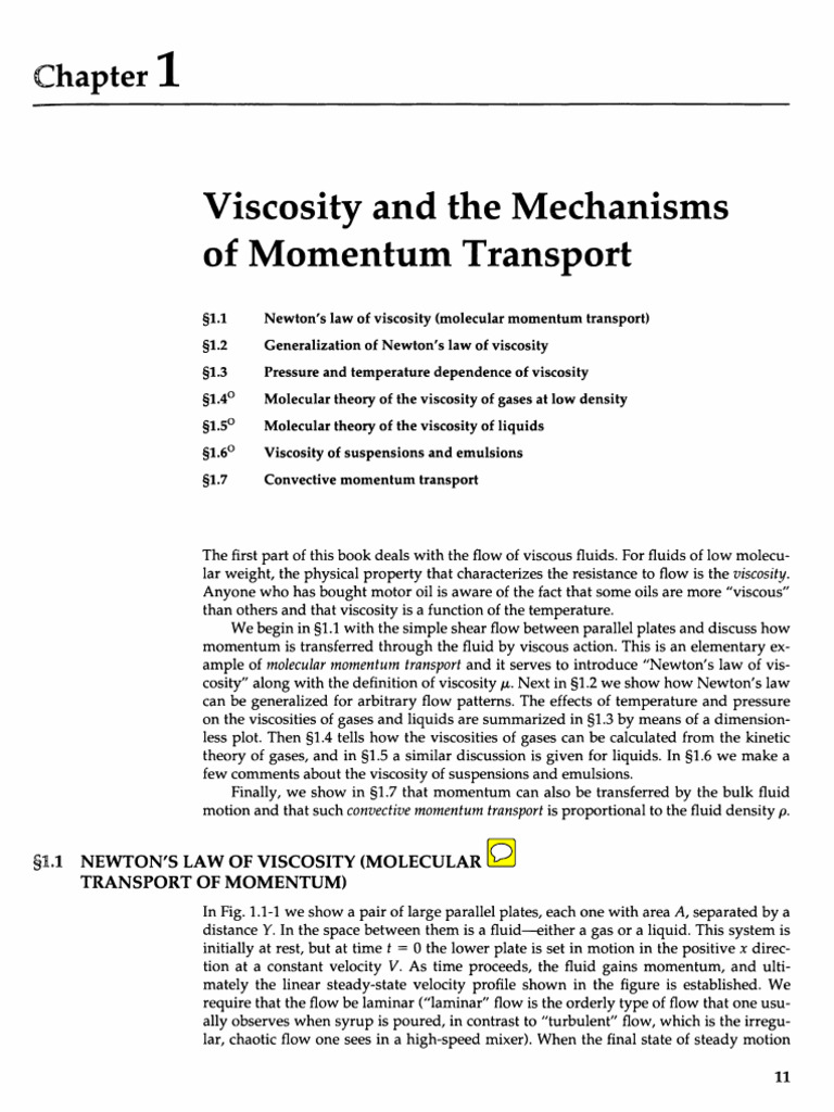 Viscosity and Momentum Transport Mechanisms | PDF | Viscosity | Fluid ...