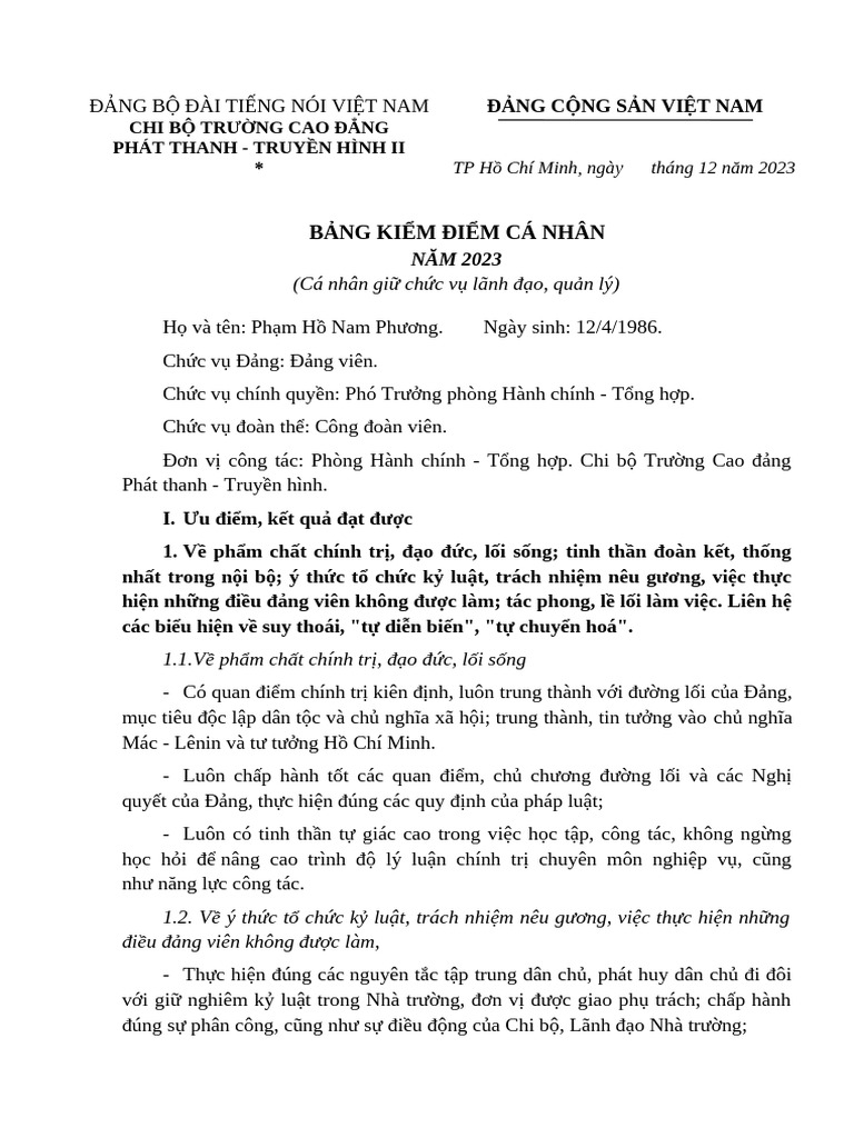 01 Bang Kiem Diem Final | PDF