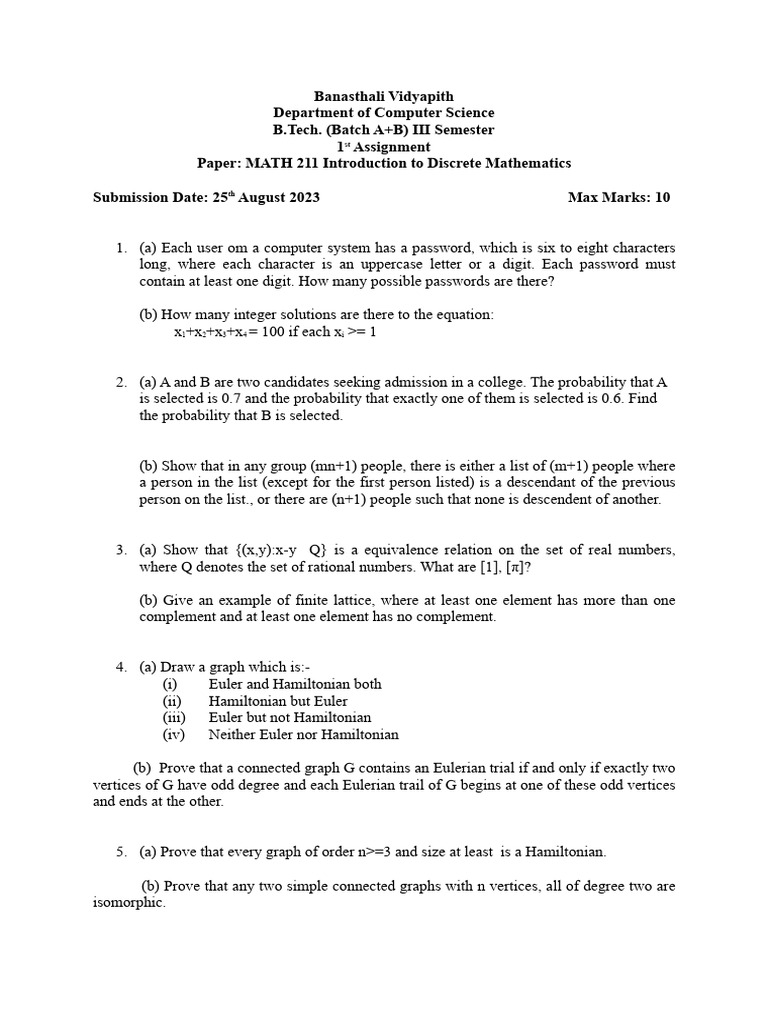 Theory Assignment 1 For Dbms | PDF