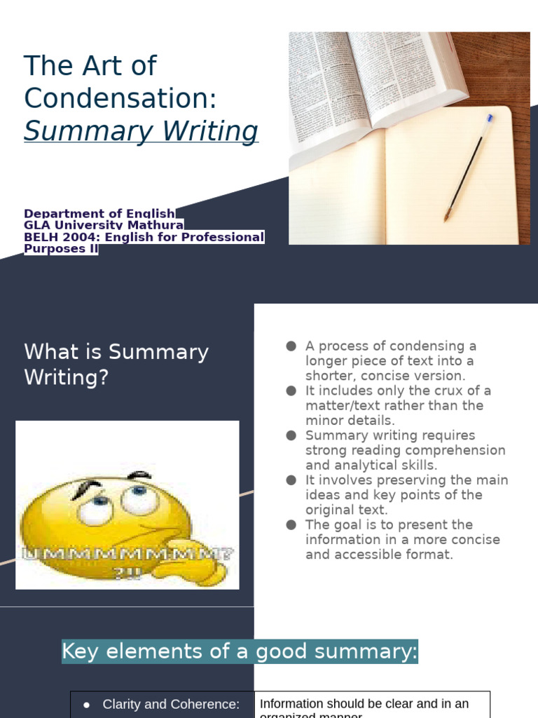 The Art of Condensation - Summary Writing | PDF