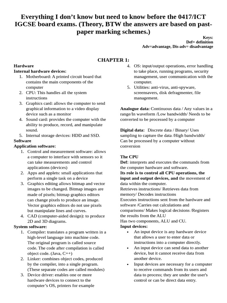 IGCSE ICT Exam Prep: Key Concepts | PDF | Graphical User Interfaces ...