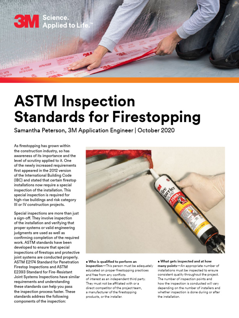 Firestopping Inspection Standards Guide Pdf Legal Liability Legal