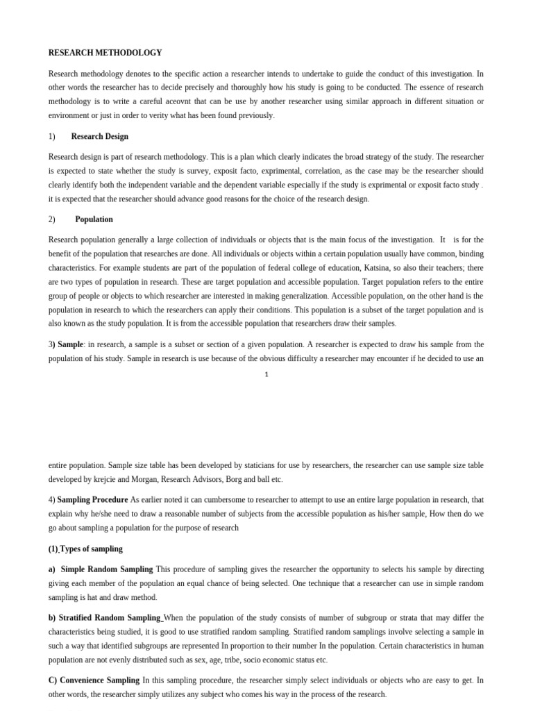 Research Methodology Note | PDF | Sampling (Statistics) | Interview